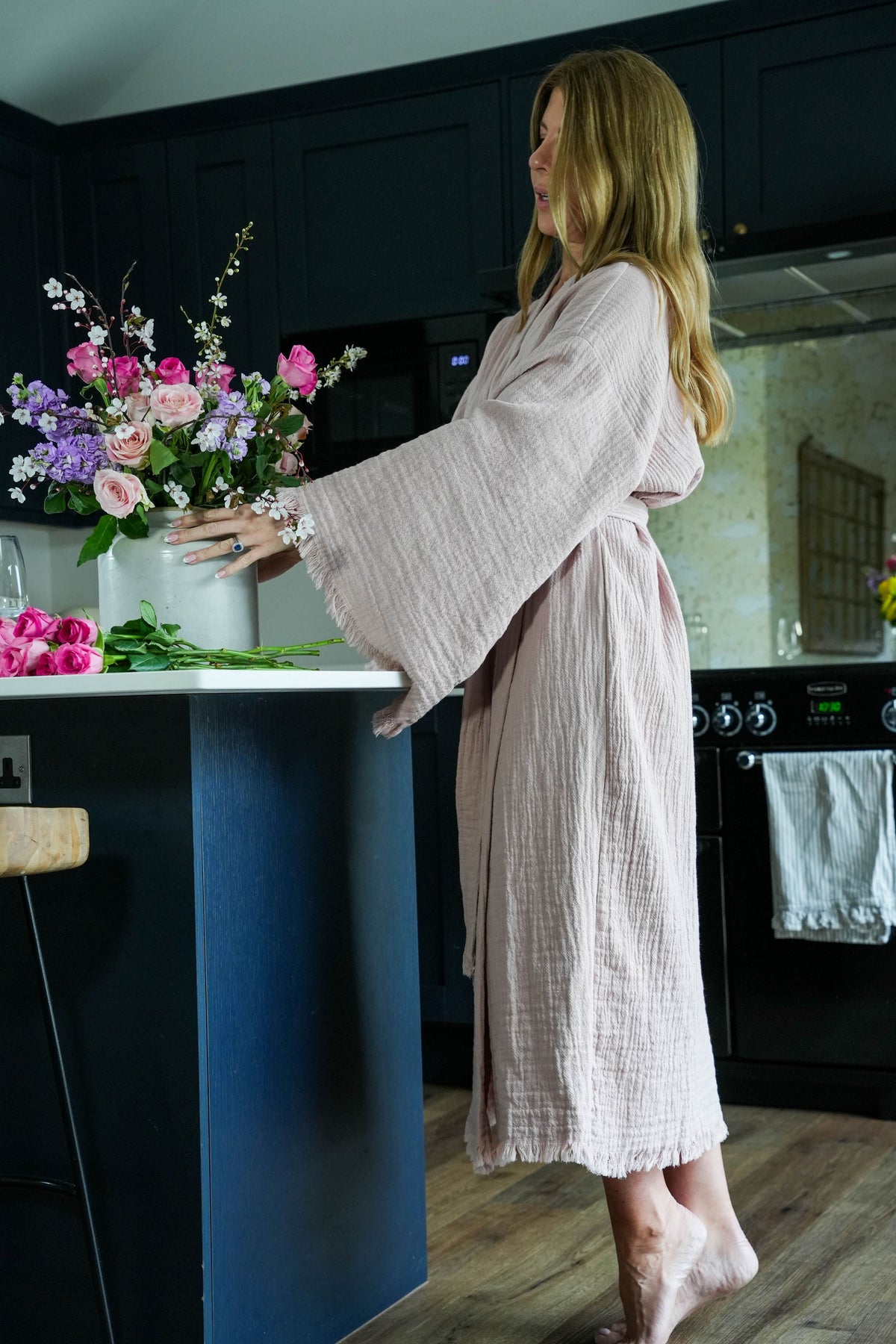 Dusky Rose Cloud Robe | Organic Turkish Cotton Robe – Loome Lifestyle